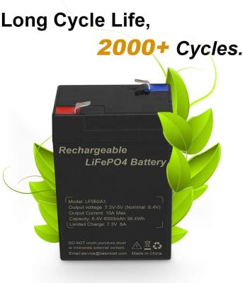 China 6.4V 4.5Ah 6v 5Ah Deep Cycle LiFePO4 batterij oplaadbare verlichting Te koop