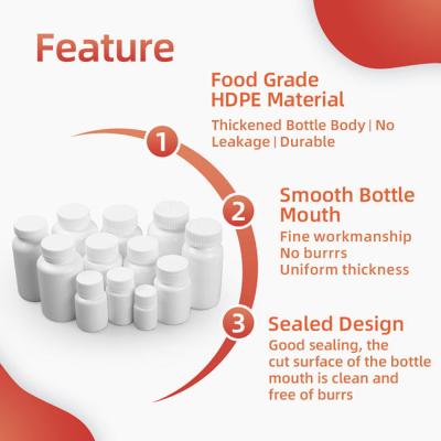 China Empty Round White Plastic Pill Bottle HDPE medicine bottle 50ml 60ml 100ml 150ml 200ml for sale
