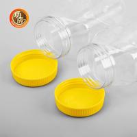 China Large Transparent Plastic Jam Bottle Candy Plastic Screw Top Containers for sale