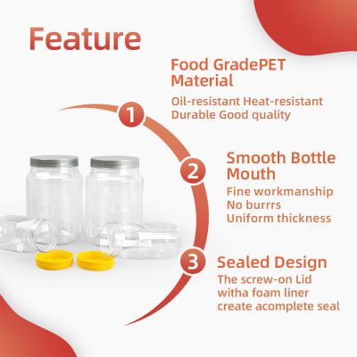 Cina Contenitori con tappo a vite di plastica di Candy della grande bottiglia di plastica trasparente dell'inceppamento in vendita