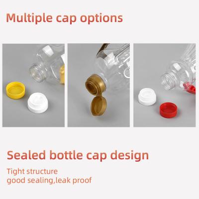 China Custom Plastic Condiment Bottles 800ml 900ml Transparent PET Soy Sauce Bottle for sale