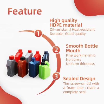 Cina bottiglie di olio del motore dell'HDPE di 1500ml 2000ml con la scatola metallica dell'olio per motori dei coperchi in vendita