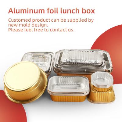 China Disposable Rectangle Customize Packing Boxes Airline Meal Aluminum Foil Lunch Box for sale