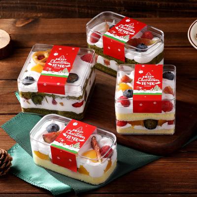 Cina Il dolce del dessert personalizza le scatole trasparenti di imballaggio per alimenti del quadrato dell'ANIMALE DOMESTICO dei contenitori di imballaggio in vendita