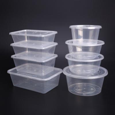 China Square Round Food Packaging Containers 450ml 500ml Disposable Food Packaging Tray for sale
