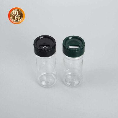 China Empty Clear Plastic Spice Bottles 100Ml 250Ml PET Salt Shaker Seasoning Jars Bulk for sale