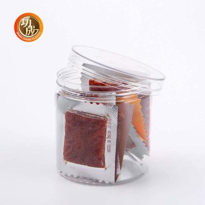Cina Barattoli di plastica rotondi trasparenti per animali domestici con coperchio in vendita