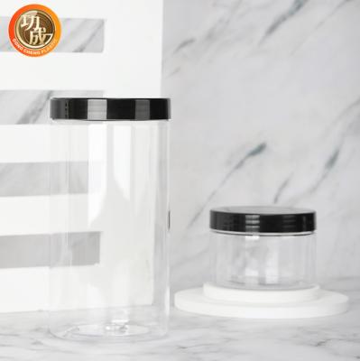 Cina Vari dimensioni personalizzato vetro di plastica trasparente bocca larga con coperchio in vendita