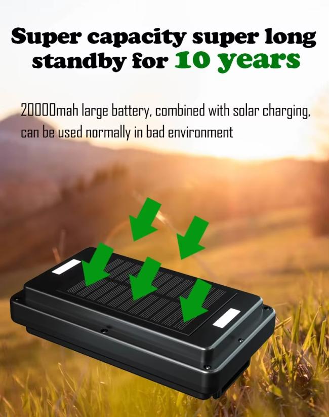 Long Battery Life 20000mAh Solar Power Collar GPS Tracking for Livestock Cows Waterproof IP67 GPS Tracker 4G Tracker for Cattle