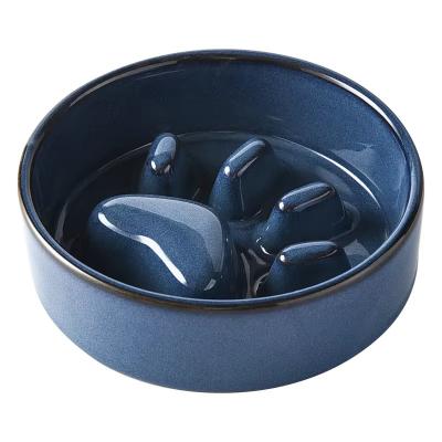 China Ceramic Pet Bowl Dog Slow Feeder with Wooden Frame Applicable Pet Dogs Customize logo Color Packaging LCD Display NO for sale