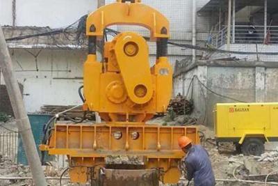 China Wholesale Hydraulic Tilting 13 Ton 45KW Excavator Side Grip Sheet Pile Driving Vibro Hammer Price for sale