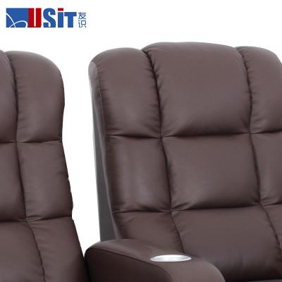 Cina BS5852 VIP Home Theater che mette cuoio a sedere commerciale Sofa With Cup Holder in vendita