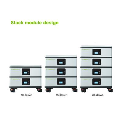 China 48V/51.2 V 100ah LiFePO4 Residential Storage Battery System Stack Mounted for sale