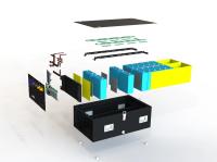 China 48V 16S LFP DIY Battery Box with Smart BMS for 280Ah Cells Stackable Kit for sale