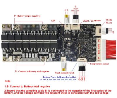 中国 HASLの表面の終わりの蟻スマートなBMS電池板3S RS485 72V 販売のため