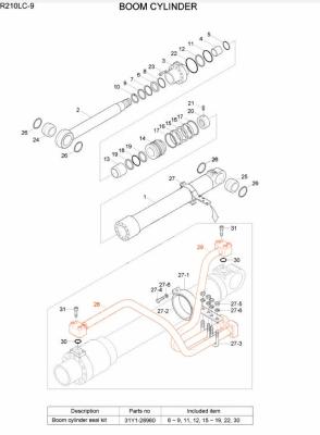 China Hyundai R210 R200 graafmachine ijzeren buis gemaakt met de nieuwste technologie en materialen Te koop