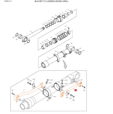 Cina Tubo per cilindro idraulico per escavatore in acciaio 31Y1-15535 31Y1-15695 Per HYUNDAI R305 in vendita