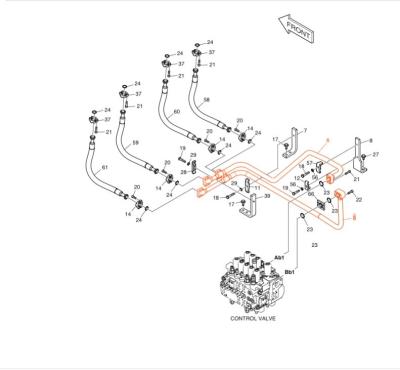 China Hoge werkzaamheden Hydraulische graafmachine Pipelines Distributeur Bucket Pipe En Return Pipe Te koop