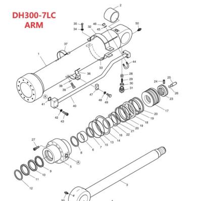 China DH300LC-7 Hydraulisch systeem Distributeur Middelarmpijp voor graafmachine Te koop
