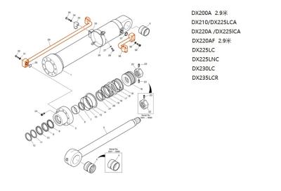 China Economisch en praktisch DX200A Hydraulisch systeem distributeur Bucket Pipe voor graafmachine Te koop