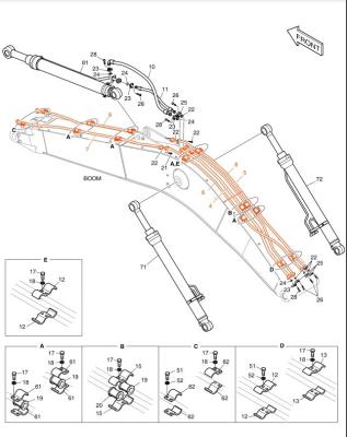 China Economisch en praktisch DX200A Hydraulisch systeem distributeur Bucket Pipe voor graafmachine Te koop