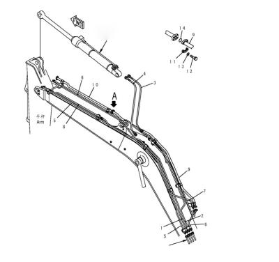 China PC120 PC130 Hydraulisch distributie-systeem boombuis en retourbuis voor graafmachine ijzerbuis Te koop