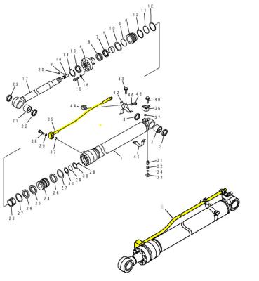 China PC120 PC130 Hydraulisch distributie-systeem boombuis en retourbuis voor graafmachine ijzerbuis Te koop