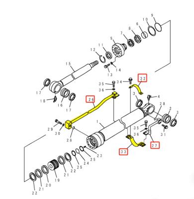 China PC120 PC130 Hydraulisch distributie-systeem boombuis en retourbuis voor graafmachine ijzerbuis Te koop