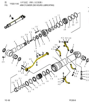 China Economisch PC200 Hydraulisch distributiesysteem en terugvoerbuis voor graafmachines Te koop