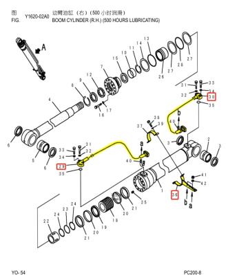 China Economisch PC200 Hydraulisch distributiesysteem en terugvoerbuis voor graafmachines Te koop