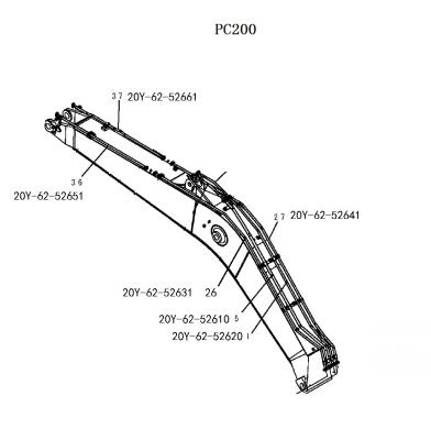 China PC200 Tubo de ferro de escavadeira para sistema hidráulico distribuidor de balde e tubo de retorno à venda