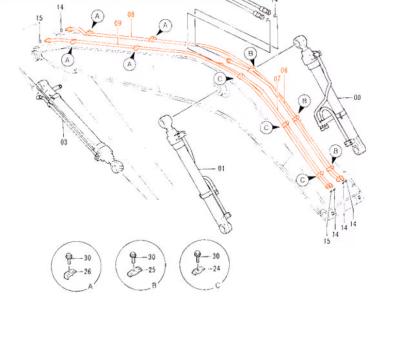 Cina Applicabile a HITACHI 120 ZAX120 escavatore tubo cilindro idraulico per valvola di distribuzione in vendita