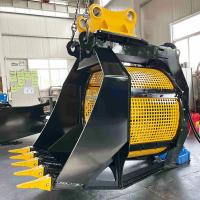 China Rotary Sand Washing Screen Bucket for Excavator 0.46-1.2m³ Load Volume 800-1400mm Drum Diameter for sale
