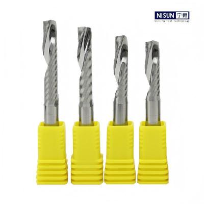 China Single Flute End Milling Cutter Dlc Coating Smooth Edged For Woodworking for sale