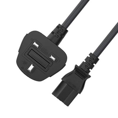 Chine C13 vers le Royaume-Uni Corde d'alimentation Bs1363 18awg 250v Longueur Adapté à la plupart des ordinateurs, imprimantes et autres appareils à vendre