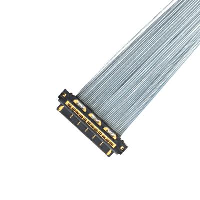 China Cable de micro-coax KEL XSL20-48S, pitch de 0,25 mm, 44AWG PFA, duplo adesivo UV à venda