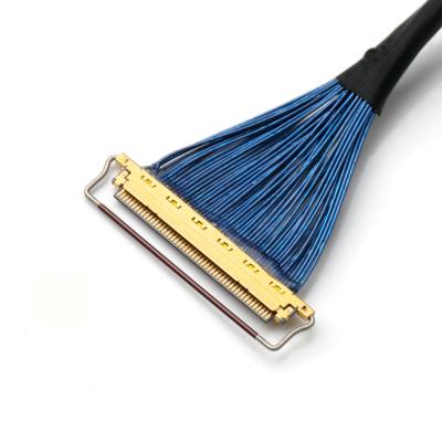 중국 50핀 0.4mm 피치 마이크로 코엑스 케이블 집합, UL1354 40AWG, 듀얼 쉴드 판매용