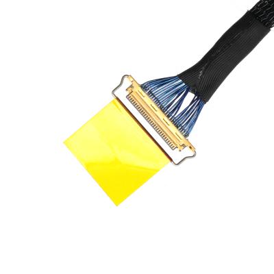 China 30-pins 0,5 mm micro coaxiale kabelassemblage UL1354 40AWG blauw afgeschermd Te koop