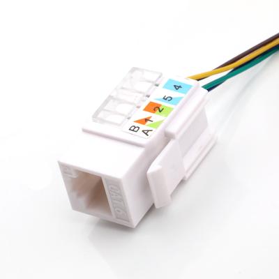 China 8-Position Wire Harness Assembly with RJ45 Keystone, 24V Input, 24AWG Cable for sale