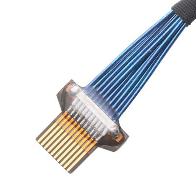 China 36AWG Micro Coaxial Cable – 50Ω Impedance – FPC 10-Pin to FPC 10-Pin – UL1354 for sale