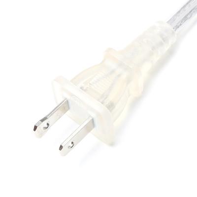 China Custom Transparent Polarized Two-Prong Power Cord Assembly with 18AWG SPT-2 Cable for sale