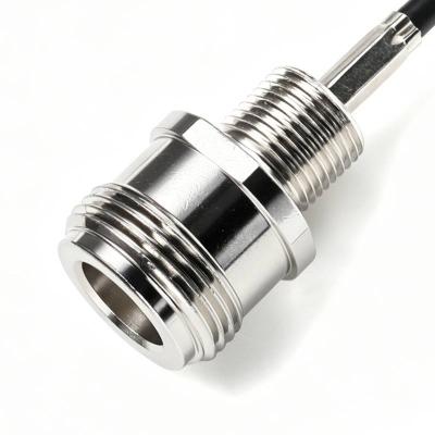 China Custom N Female Bulkhead RF Pigtail Cable Assembly with RG174 Coaxial Cable for sale