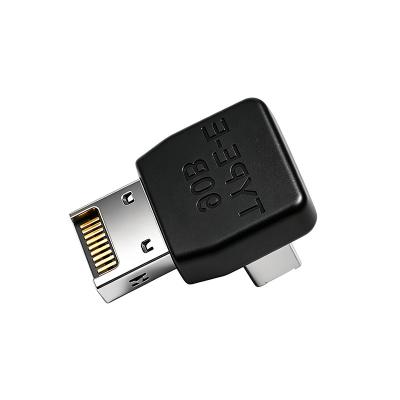 China 90-Degree Type-E to USB-A Adapter 10Gbps Right Angle Unibody Shell for PC Motherboard for sale