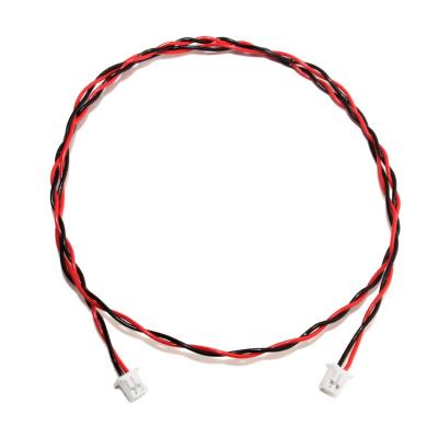 China JST Wire Harness XHP-2 Connector cable 22AWG UL1007 Black Red 2P Glued Cable for sale