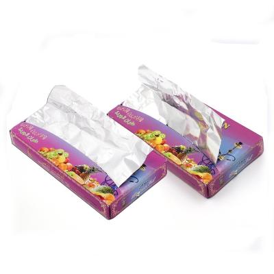China Op maat gemaakte dikte Wegwerp geïmpregneerd aluminium haarverzorgingsfolie Pop-up vellen voorgesneden aluminiumfolie papier Te koop