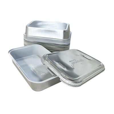 Cina Imballaggio alimentare Contenitore in foglio di alluminio con coperchio per la consegna a domicilio Pacchetto alimentare vassoio ovale in vendita