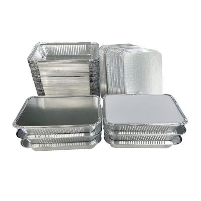 China Food Packing Oblong Aluminum Container with Lids and Environmental Friendly Advantage for sale