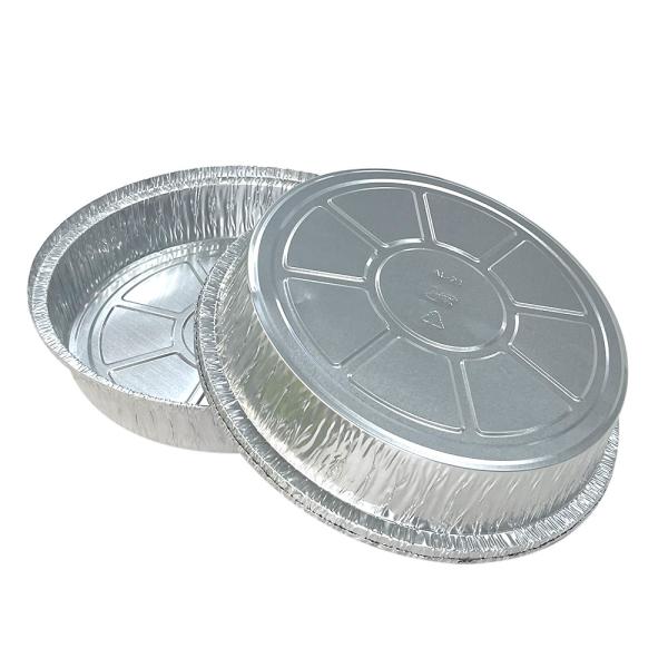 Quality Pet Food Packing Aluminum Foil Round Plates Disposable Food Tray Take Out for sale