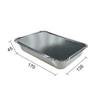 China Environmental Friendly Rectangular Disposable Aluminum Foil Tray With Paper Board Lids for sale