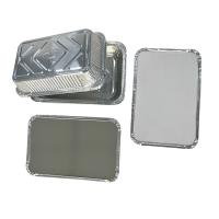 China Environmental Friendly Rectangular Disposable Aluminum Foil Tray With Paper Board Lids for sale